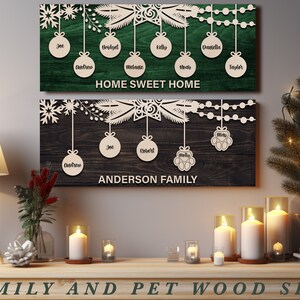 Family Christmas Decoration, Personalized Christmas Name Sign, Custom ...