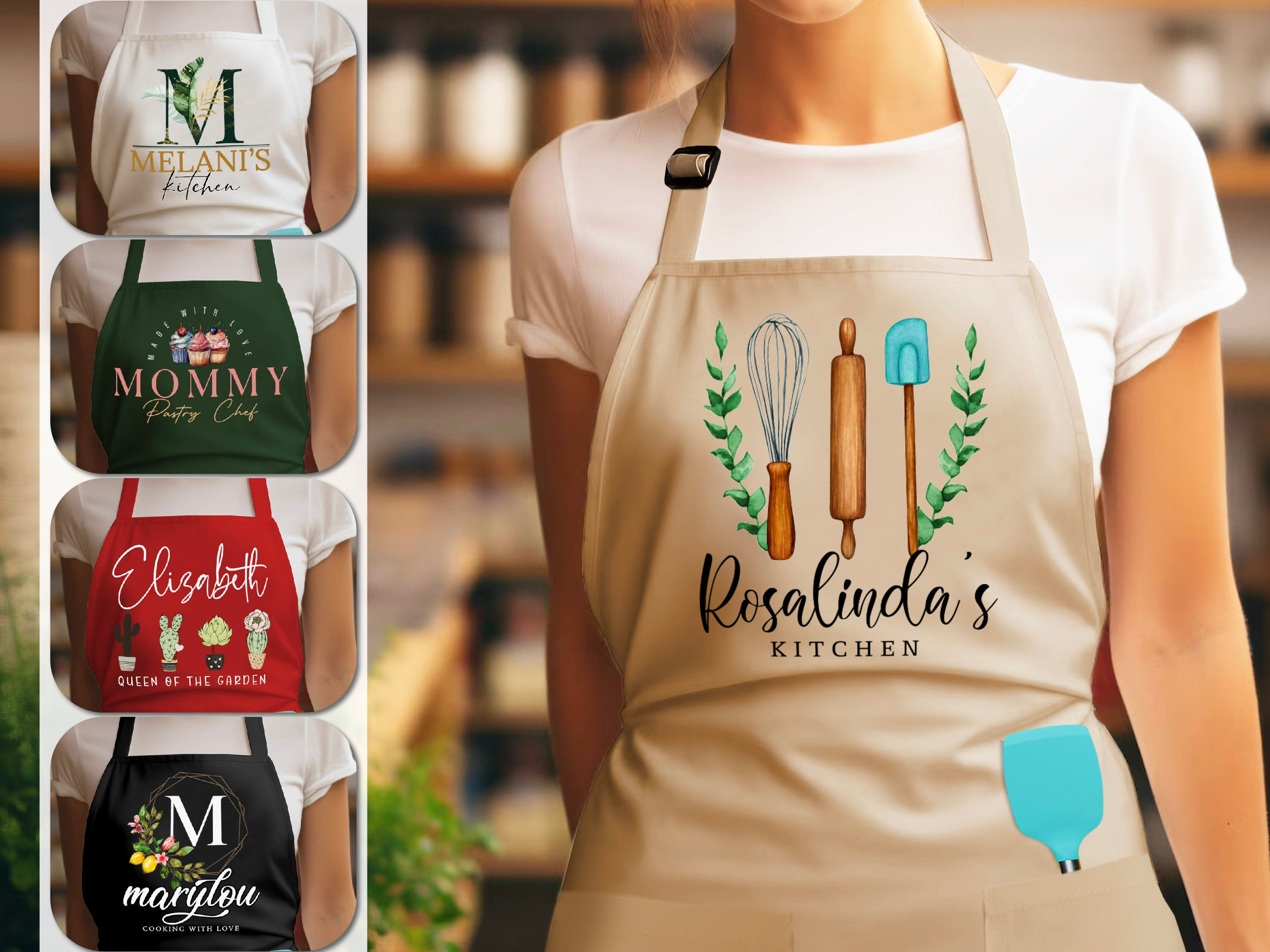 Personalized Apron, Women Custom Apron Mother's Day Gifts for Mom ...