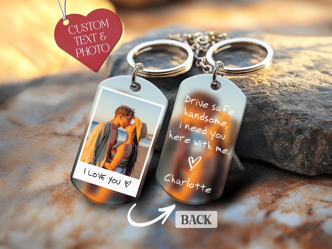 Acrylic Custom Keychain for Boyfriend, Photo Keychain, Personalized ...