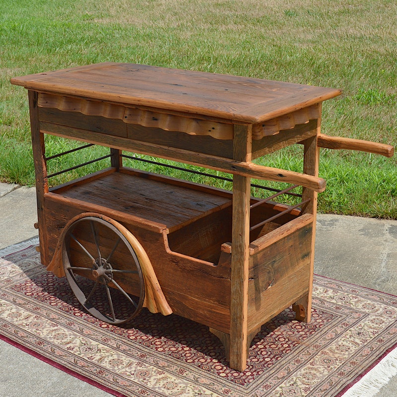 Rustic Bar Cart - Etsy