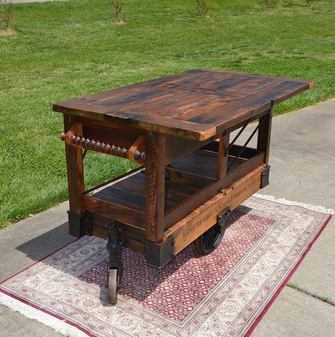 Barn Wood Kitchen Island Table -*pickup Only in NC*- Wormy Chestnut ...
