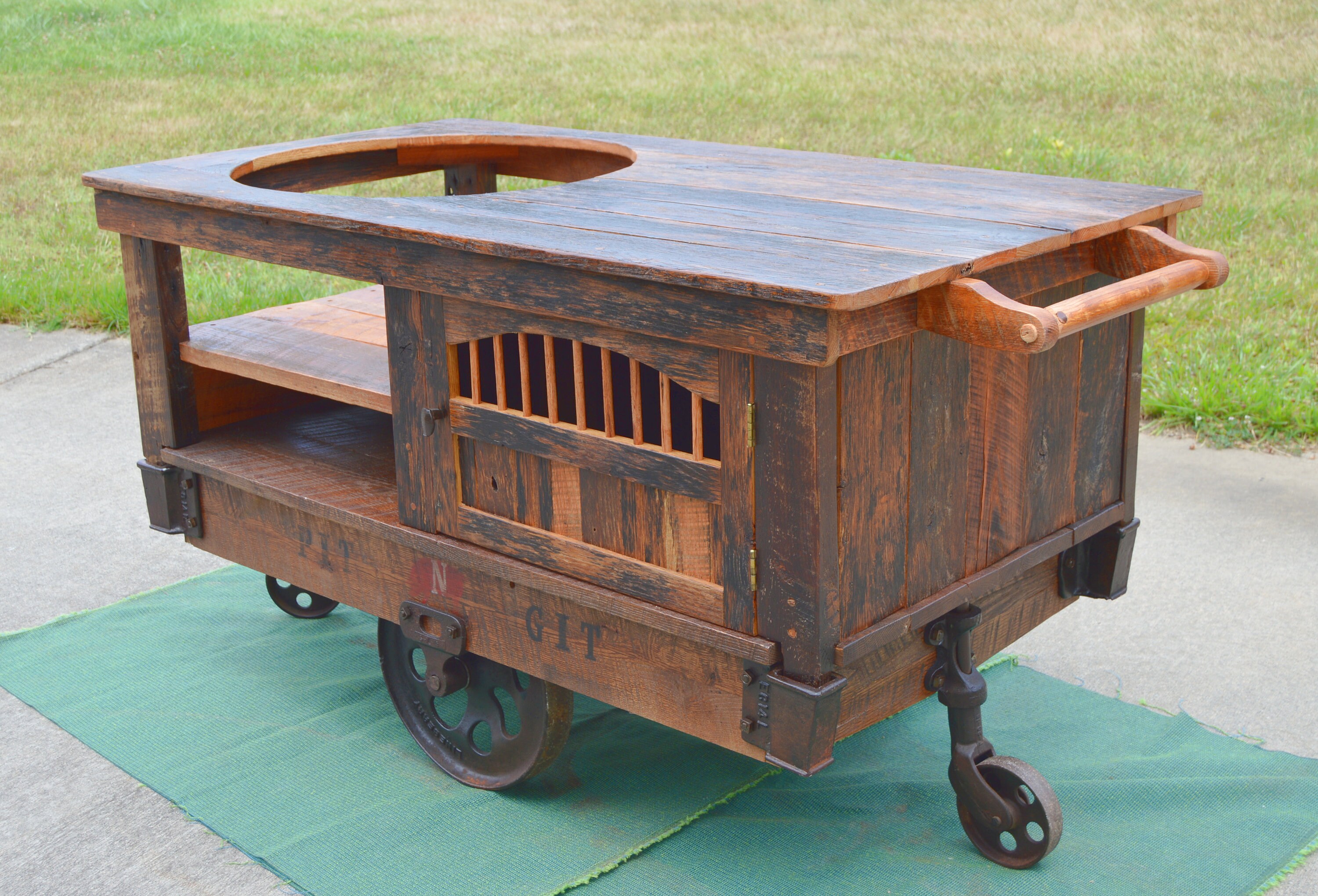 XL BGE Mobile Grill Table/stand Cabinet pickup Only in NC pit N Git ...