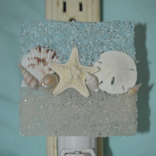 COASTAL Night Light SAND DOLLAR With Seashells - Etsy