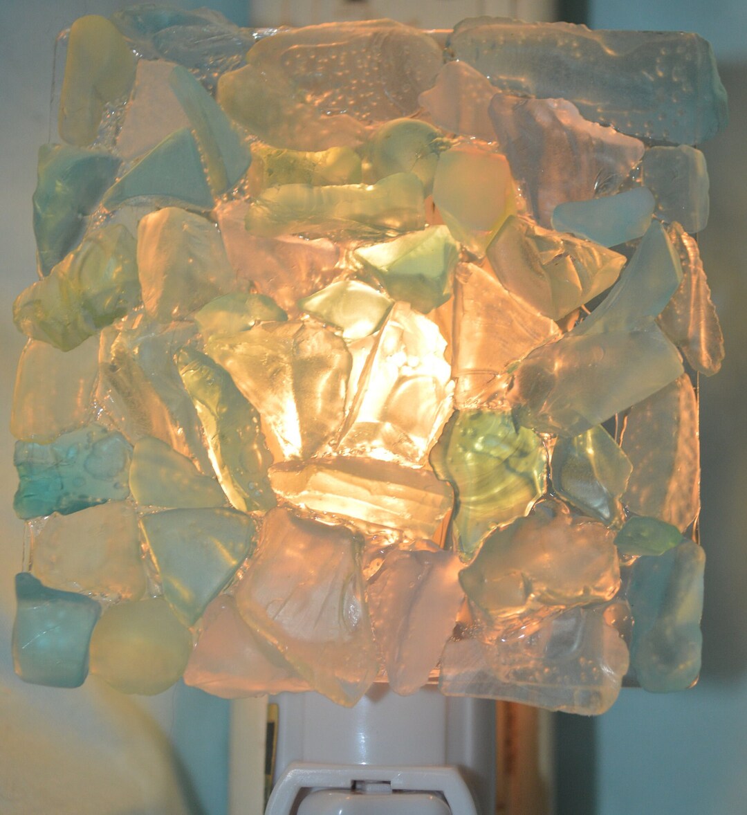 ETSY BEST SELLER NL5 Coastal Seaglass Sea Glass Beach Glass Night Light ...