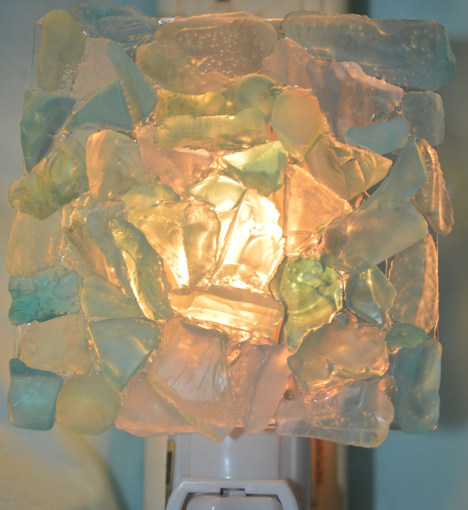 ETSY BEST SELLER NL5 Coastal Seaglass Sea Glass Beach Glass Night Light ...