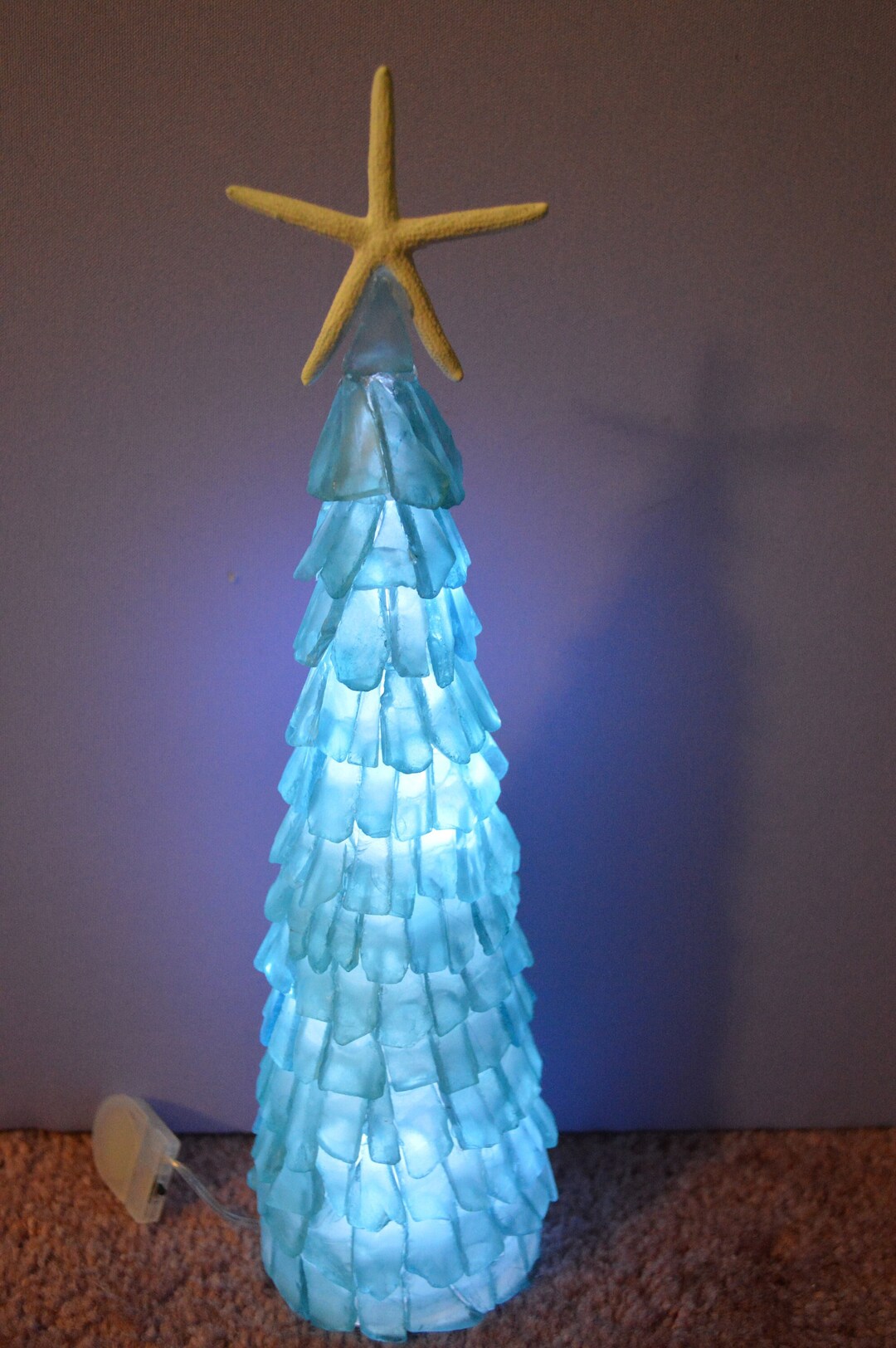 Etsy Best Seller 9-10" Turquoise Light up Coastal Seaglass Sea Glass ...