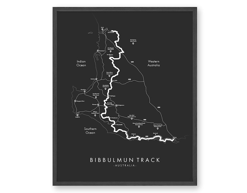 Bibbulmun Track Map Bibbulmun Hiking Poster Australia | Etsy