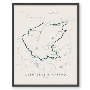 Dientes De Navarino Trail Map | Dientes De Navarino Trail Poster ...