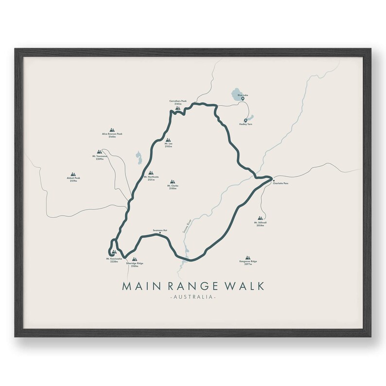 Main Range Walk Map Main Range Walk Poster Kosciuszko - Etsy