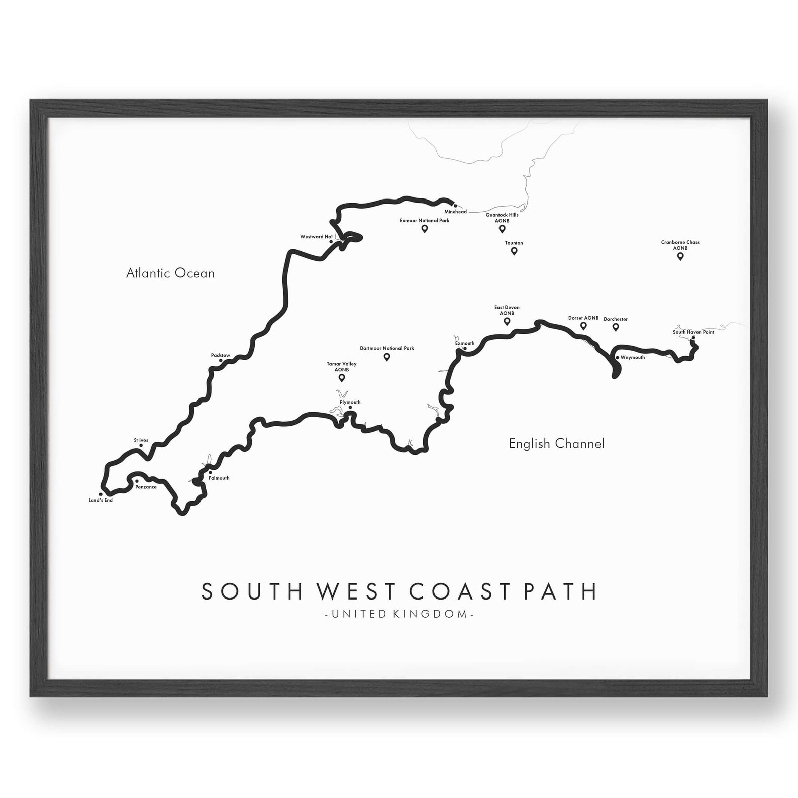 South West Coast Path Map South West Coast Path National - Etsy