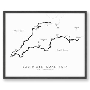 South West Coast Path Map | South West Coast Path National Trail Poster ...