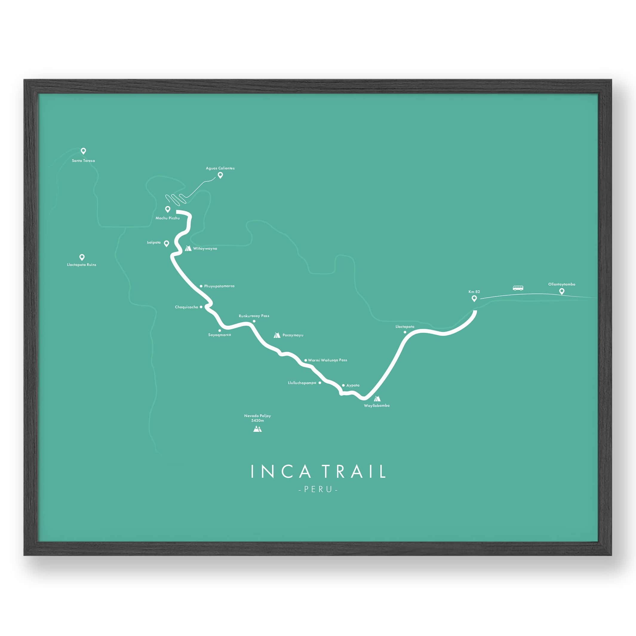 Inca Trail Map Inca Trail Poster Machu Picchu Poster - Etsy