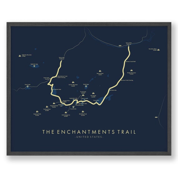 The Enchantments Trail Map the Enchantments Trail Poster | Etsy