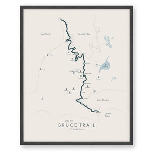 Bruce Trail Map | Bruce Trail Poster | Hiking Canada Poster | Relive ...
