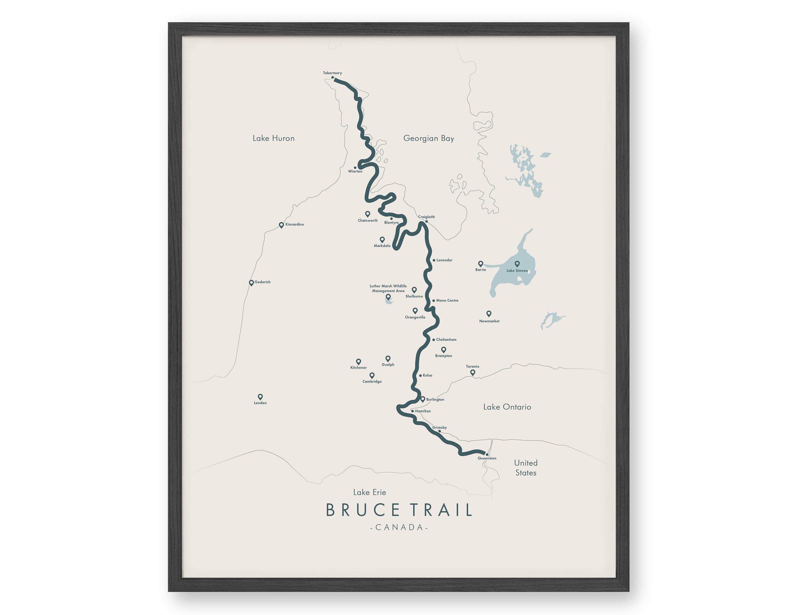 Bruce Trail Map Bruce Trail Poster Hiking Canada Poster - Etsy