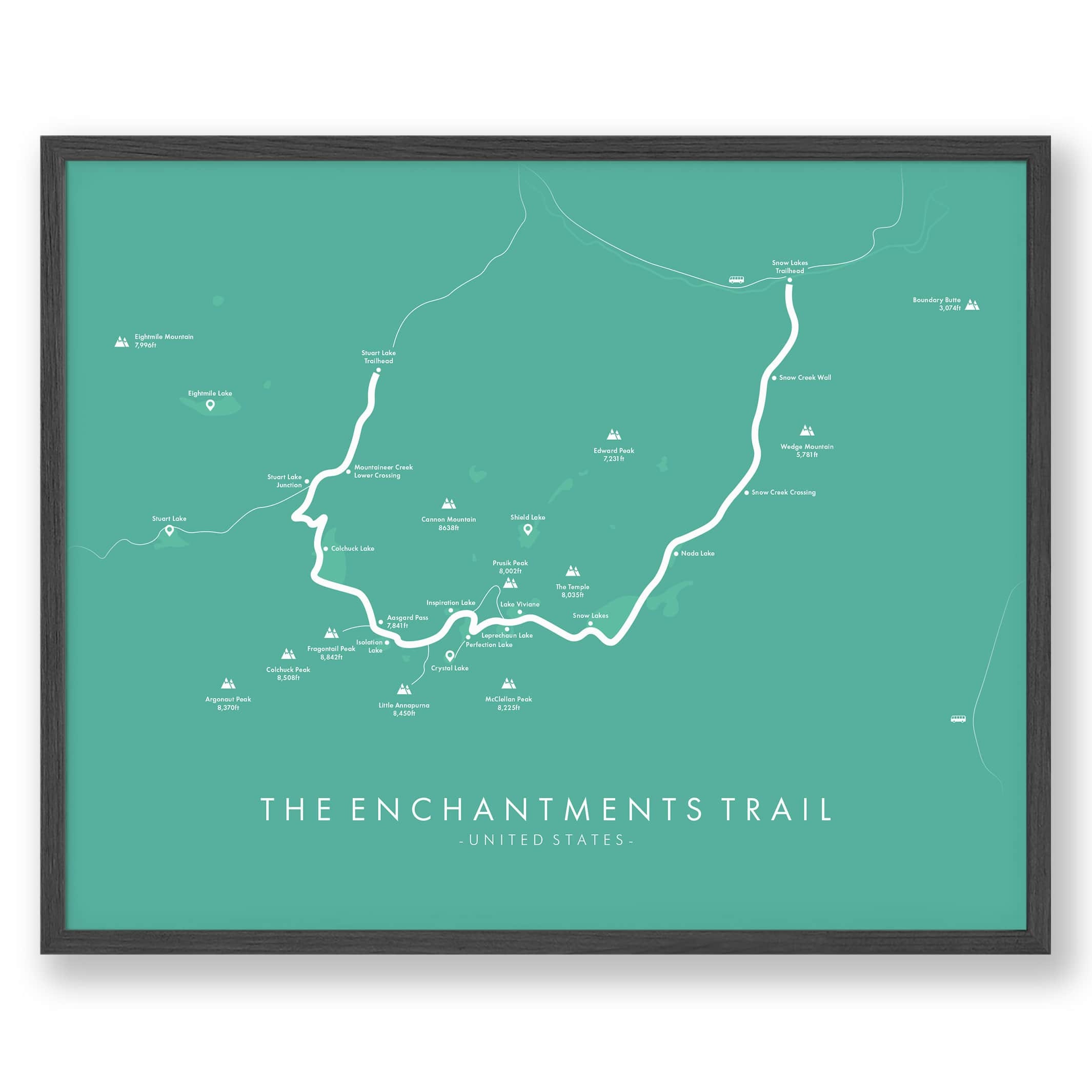 The Enchantments Trail Map the Enchantments Trail Poster | Etsy