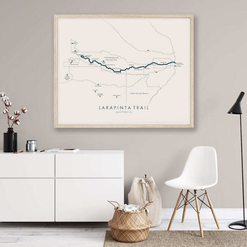Larapinta Trail Map | Larapinta Trail Poster | Australia Hiking Poster ...