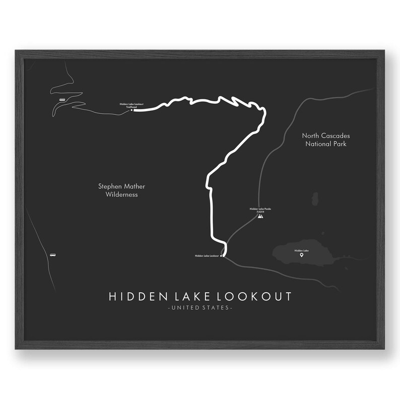 Hidden Lake Lookout Trail Map Hidden Lake Lookout Trail - Etsy
