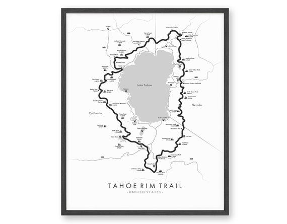 Tahoe Rim Trail Poster Tahoe Rim Trail Map Tahoe Rim Trail - Etsy