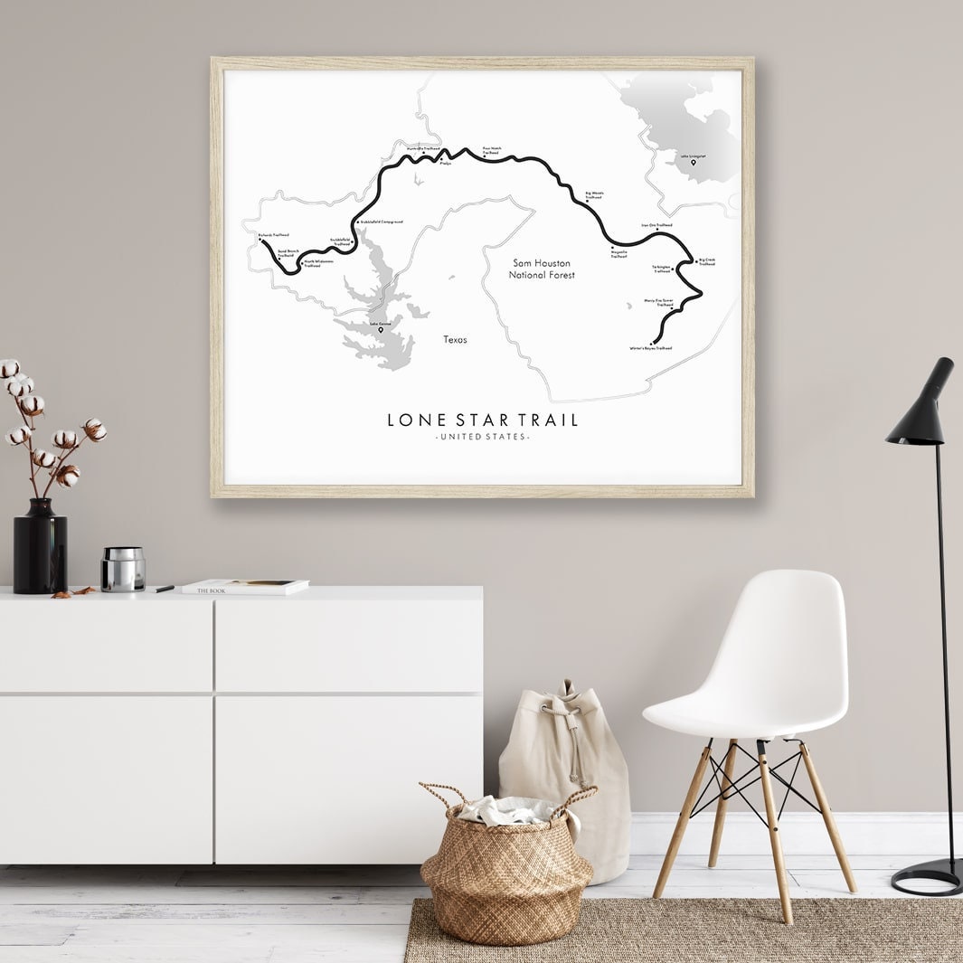 Lone Star Trail Poster | Lone Star Trail Map | Texas Hiking | Hiking ...