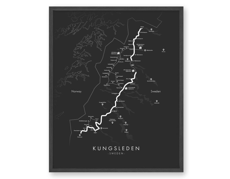 Kungsleden Trail Map | Kungsleden Hiking Poster | King’s Trail Sweden ...