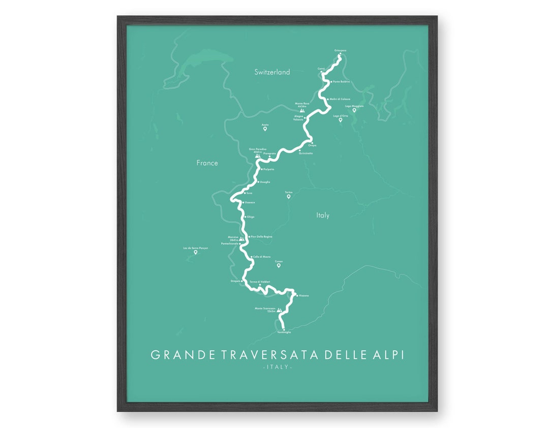 Grande Traversata Delle Alpi (extended) Map | Extended - Grande ...