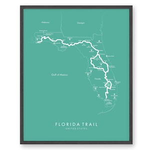 Florida Trail Map | Florida Trail Poster | USA National Scenic Trail ...