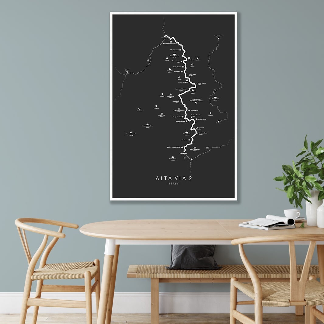 Alta via 2 Poster Alta via 2 Track Map Alta via Wall Art - Etsy
