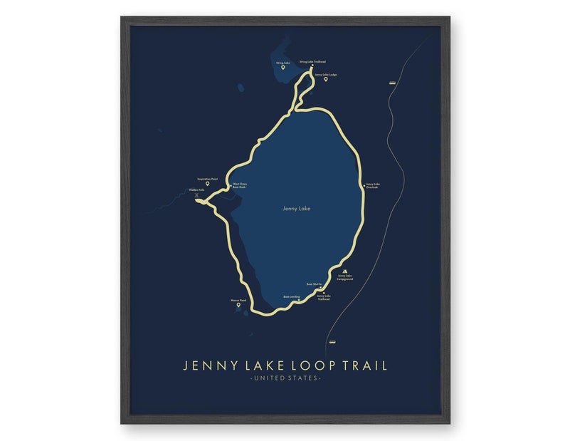 Jenny Lake Loop Trail Map Jenny Lake Loop Trail Poster - Etsy