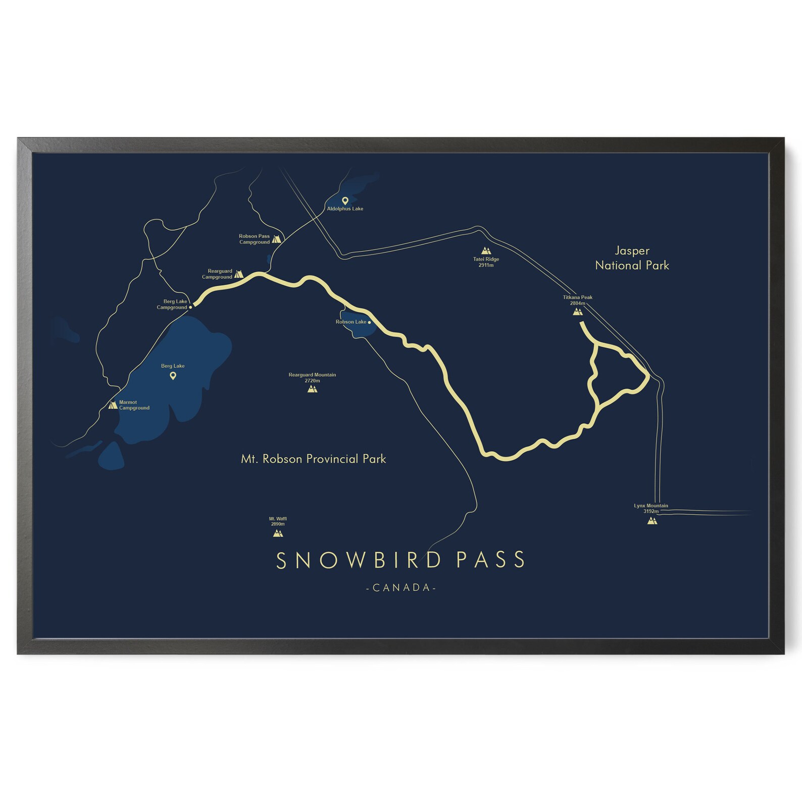 Snowbird Pass Trail Map Snowbird Pass Poster British | Etsy