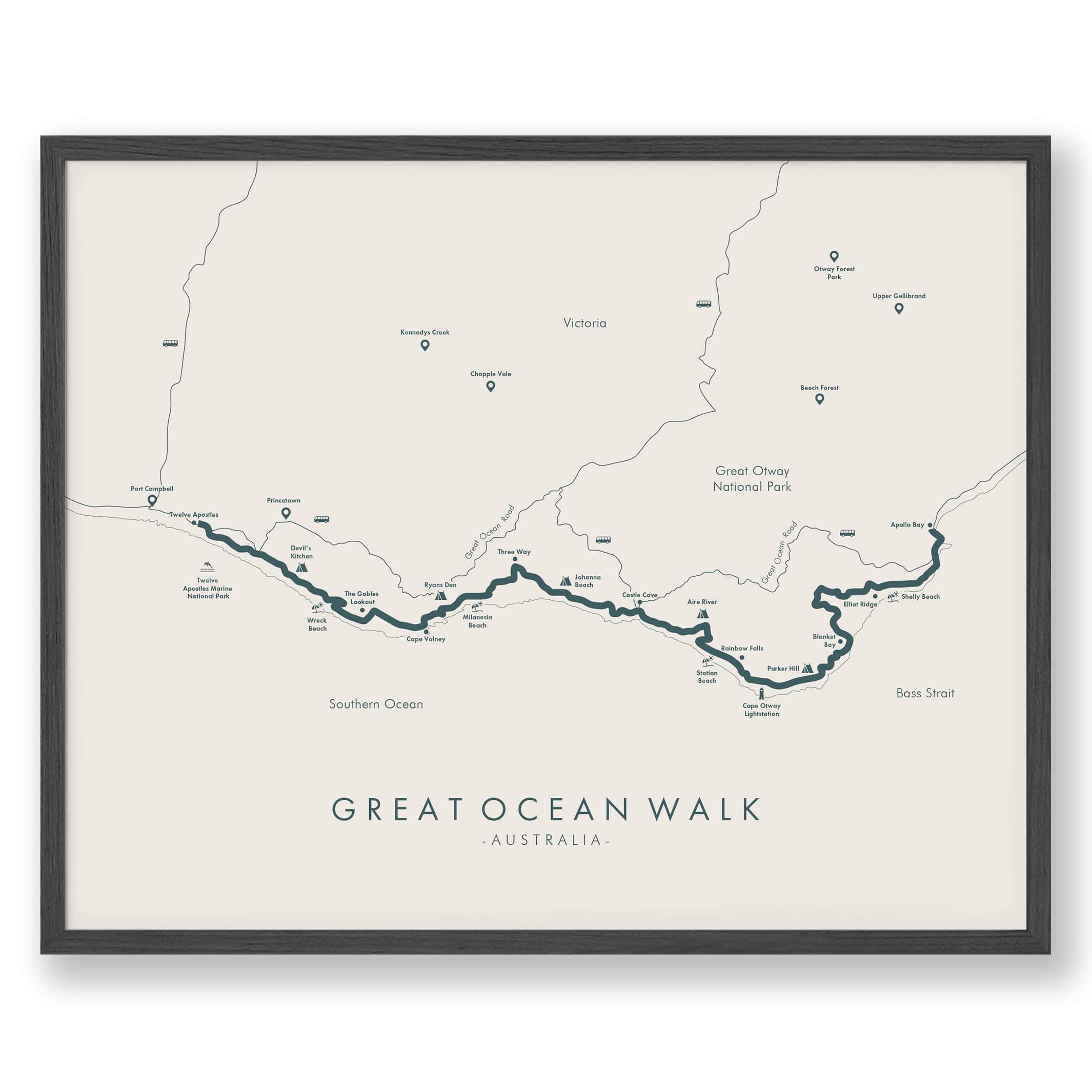 Great Ocean Walk Poster the Great Ocean Walk Map Australia - Etsy