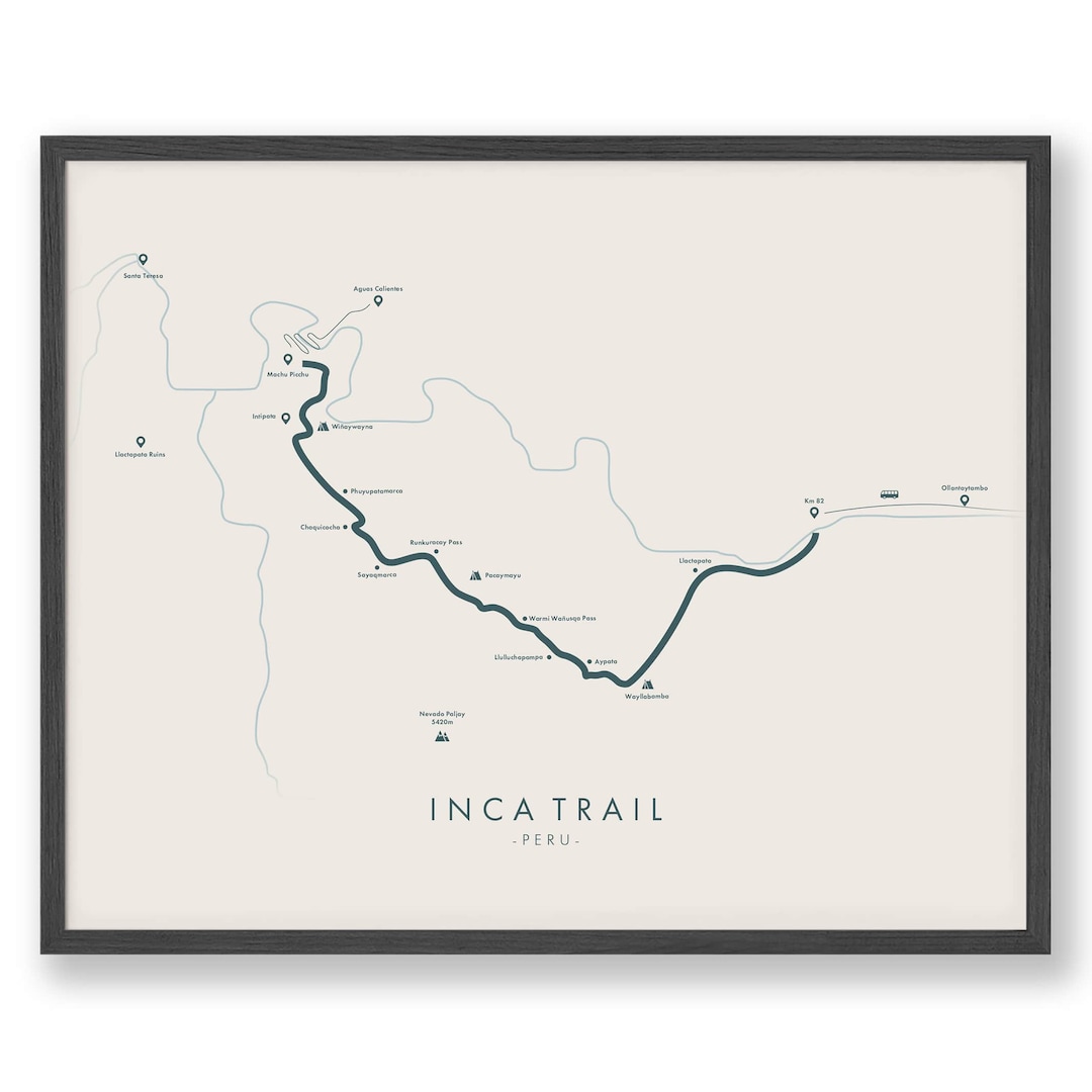 Inca Trail Map | Inca Trail Poster | Machu Picchu Poster | Relive Your ...
