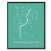 Pemi Loop Map Pemi Loop Poster White Mountain Hiking USA Hiking Trail ...