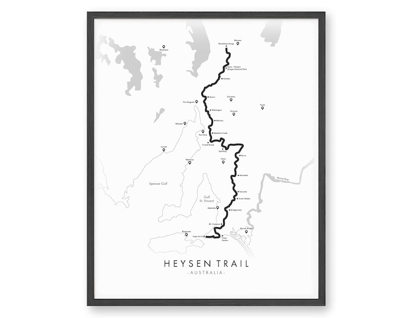 Heysen Trail Map Heysen Trail Hiking Poster Hiking - Etsy
