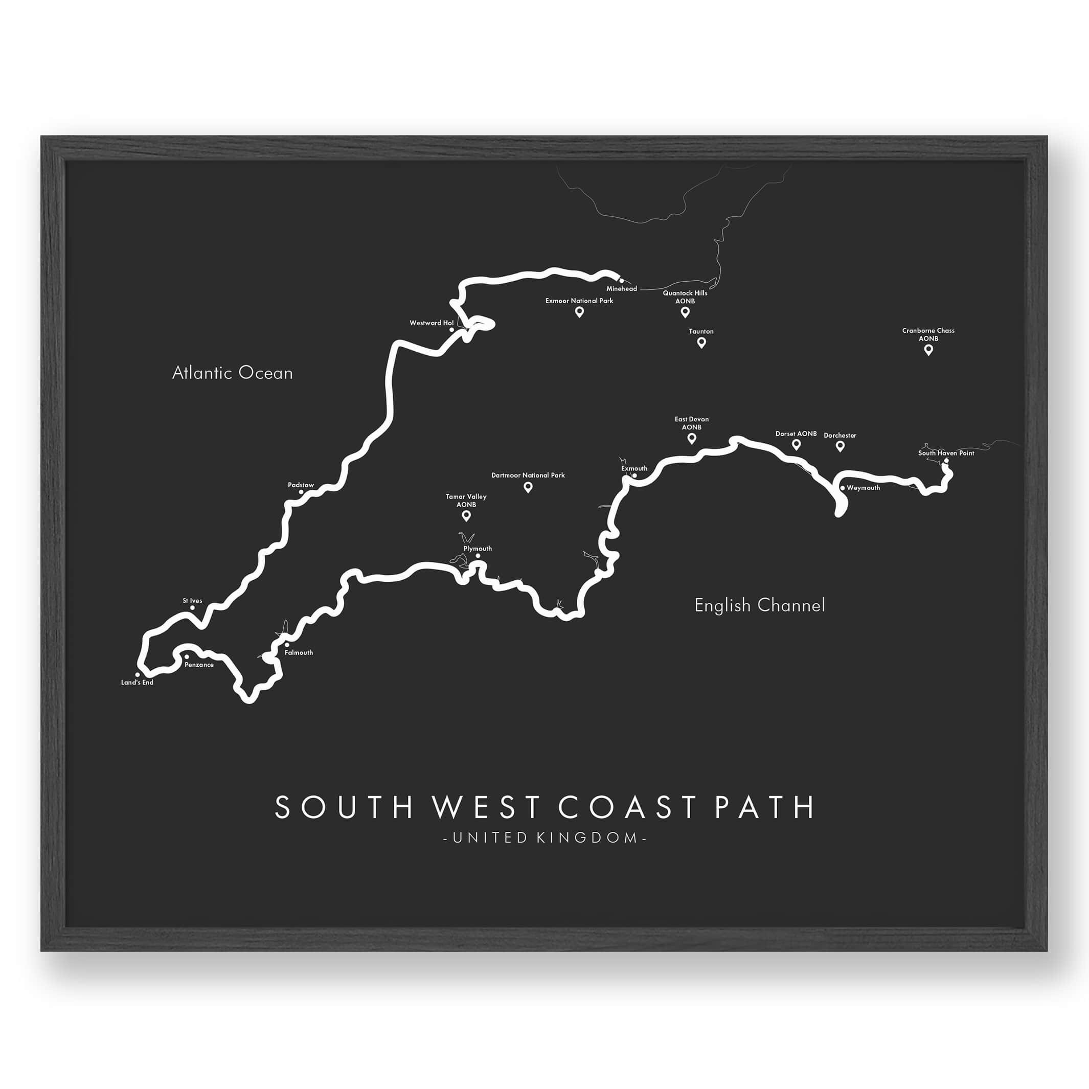 South West Coast Path Map South West Coast Path National Etsy