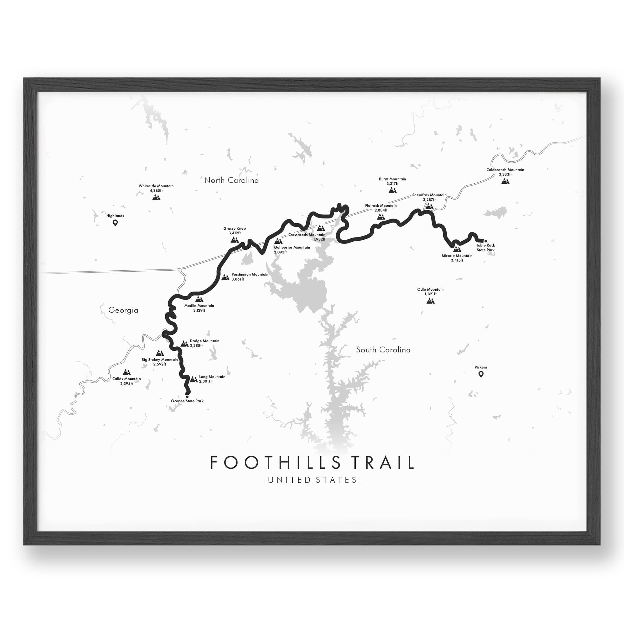 Foothills Trail Map Foothills Trail Poster Hiking USA - Etsy
