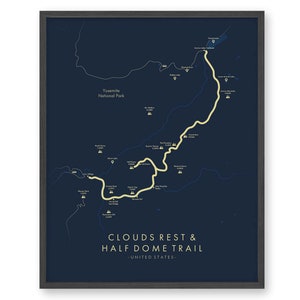 Clouds Rest and Half Dome Trail Map | Clouds Rest and Half Dome Trail ...