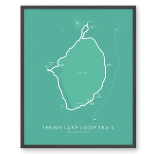 Jenny Lake Loop Trail Map | Jenny Lake Loop Trail Poster | Hike Wyoming ...
