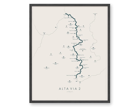 Alta via 2 Poster Alta via 2 Track Map Alta via Wall Art - Etsy