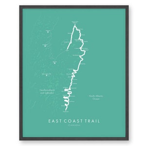 East Coast Trail Map | East Coast Trail Poster | Hiking Canada Poster ...