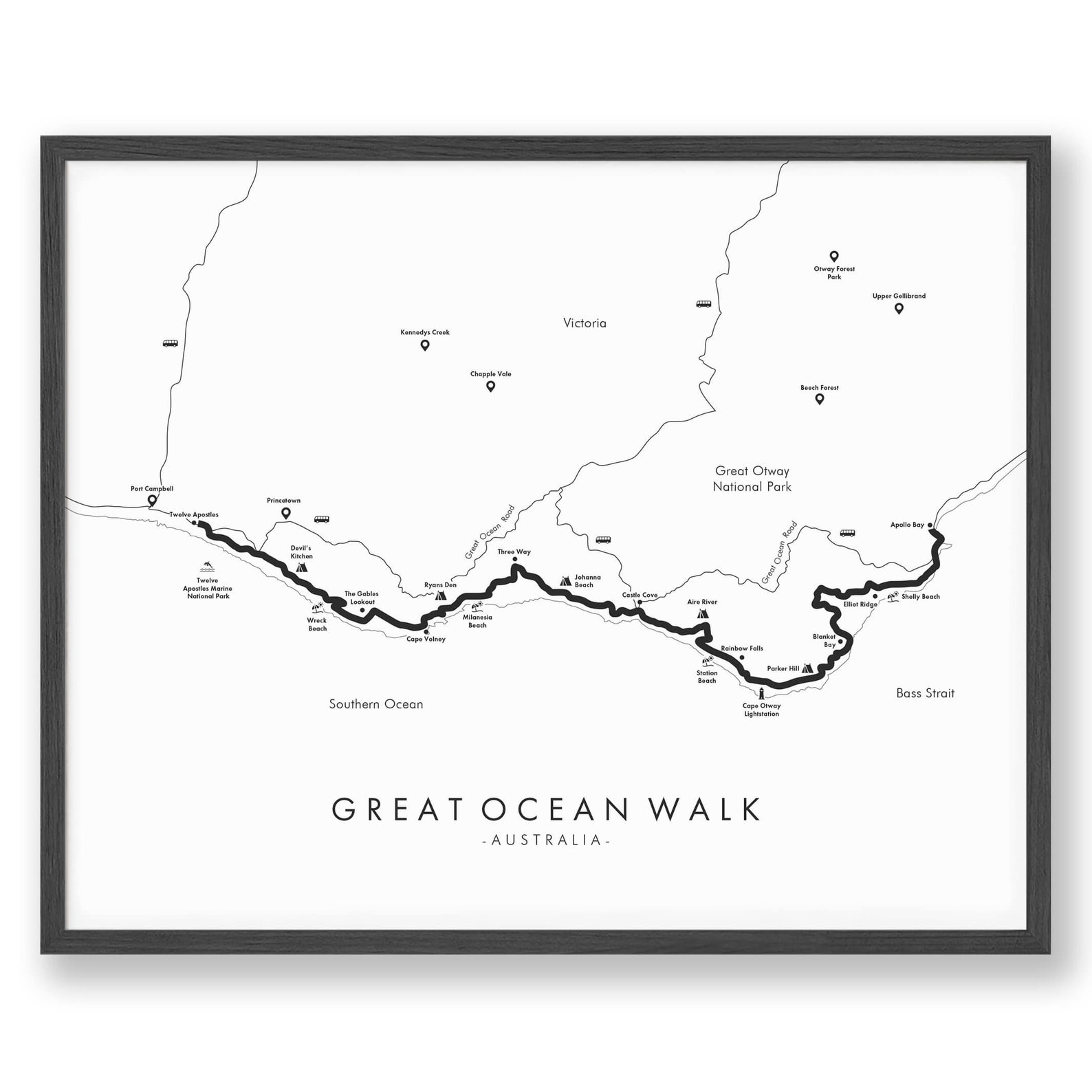 Great Ocean Walk Poster the Great Ocean Walk Map Australia | Etsy