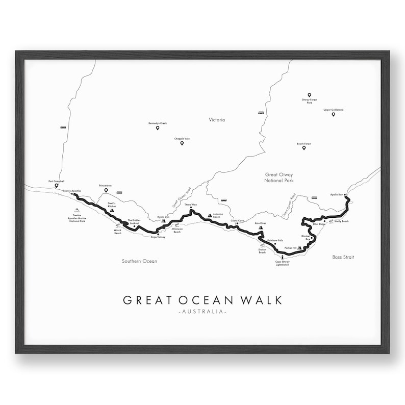 Great Ocean Walk Poster the Great Ocean Walk Map Australia | Etsy