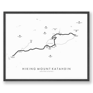 Hiking Mount Katahdin Trail Map | Hiking Mount Katahdin Trail Poster ...