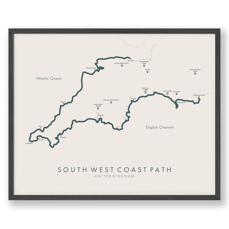 South West Coast Path Map South West Coast Path National - Etsy