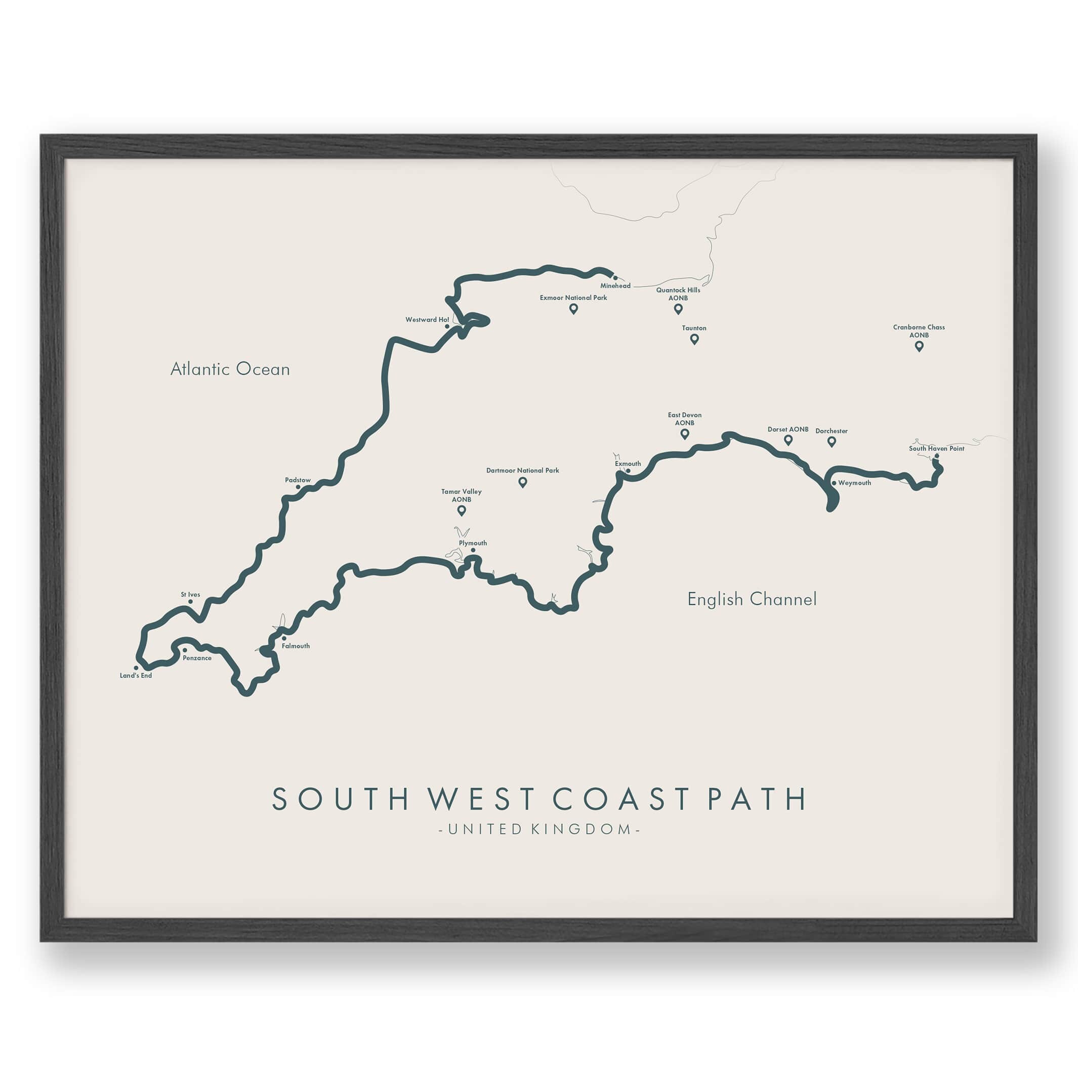 South West Coast Path Map South West Coast Path National - Etsy