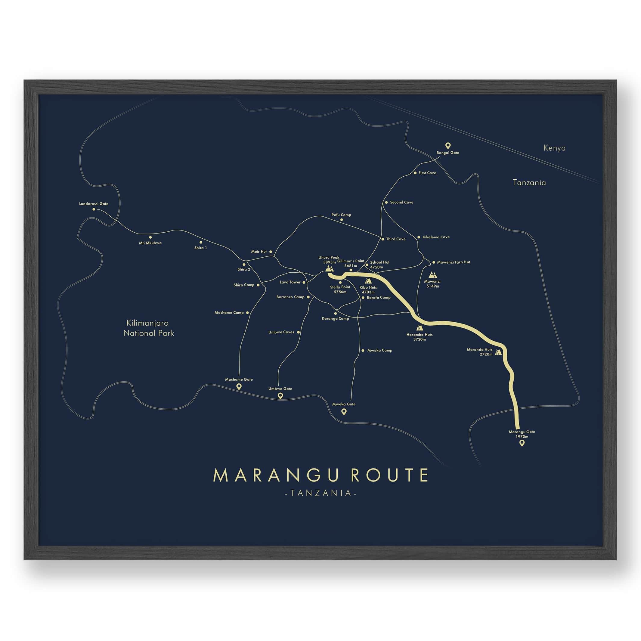Marangu Route Map Kilimanjaro Hiking Poster Coca-cola - Etsy