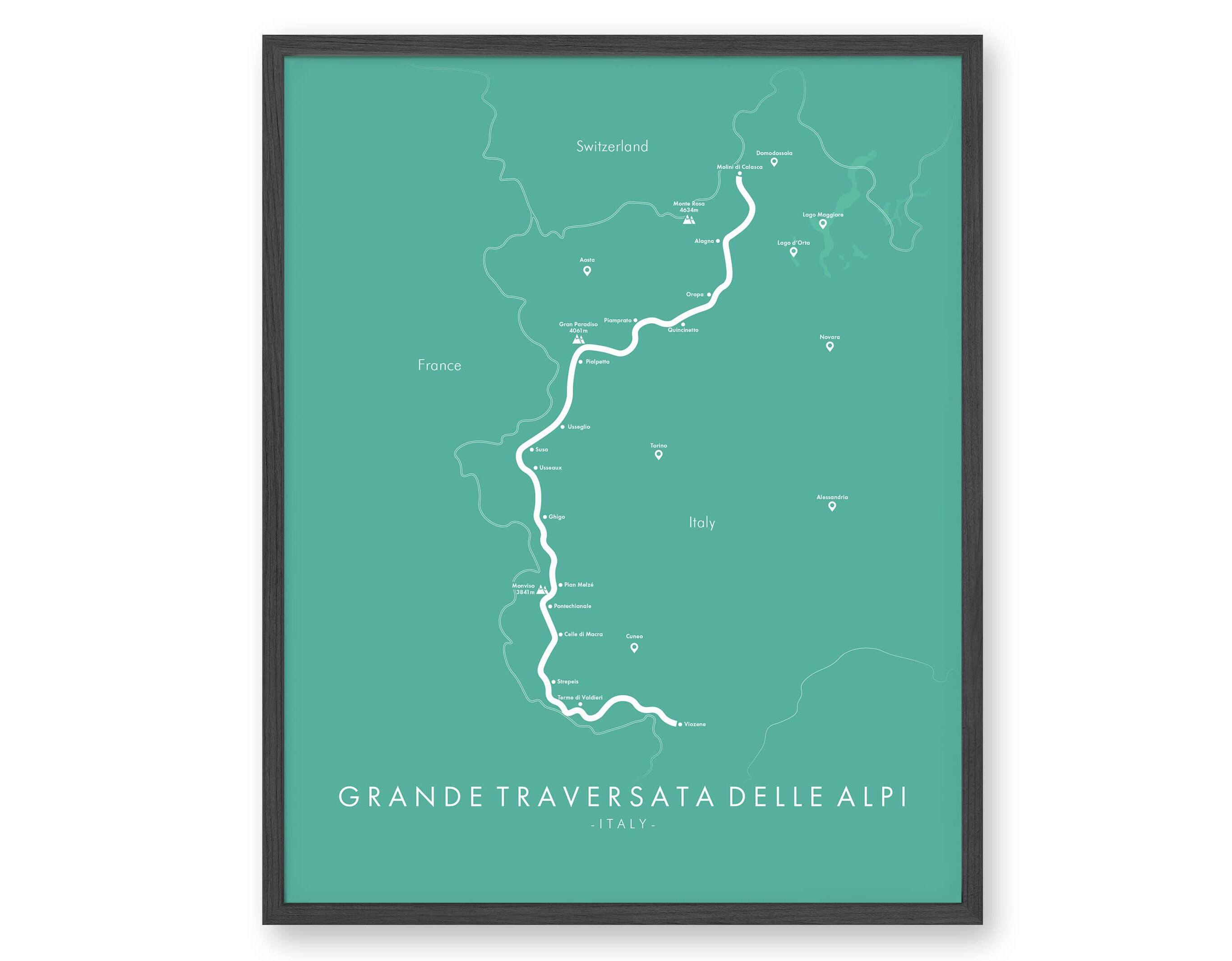 Grande Traversata Delle Alpi Map | Grande Traversata Delle Alpi Trail ...