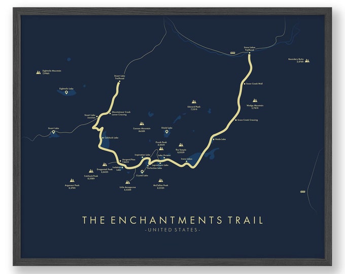 The Enchantments, Washington Central Cascades Mountains Letterpress ...