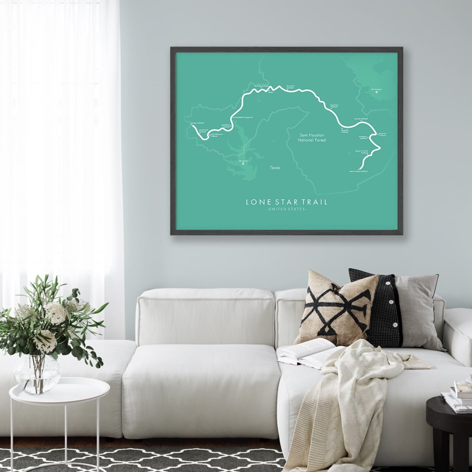Lone Star Trail Poster | Lone Star Trail Map | Texas Hiking | Hiking ...
