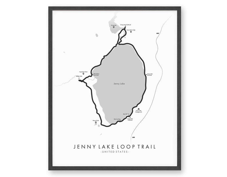 Jenny Lake Loop Trail Map Jenny Lake Loop Trail Poster - Etsy